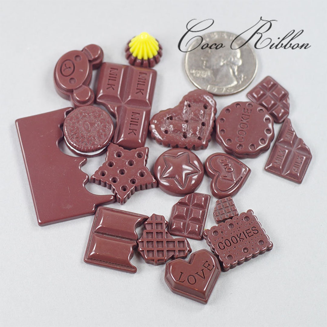 738mm 18pcs Mixed Fake Miniature Milk Chocolate Bar Resin Flatback ...