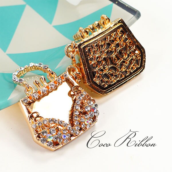 Gold Rhinestone Clutch Purse Handbag Bag Alloy Flatback Charm | Etsy