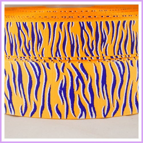 1.5 White/neon Purple Zebra Grosgrain Ribbon 5yds | Etsy