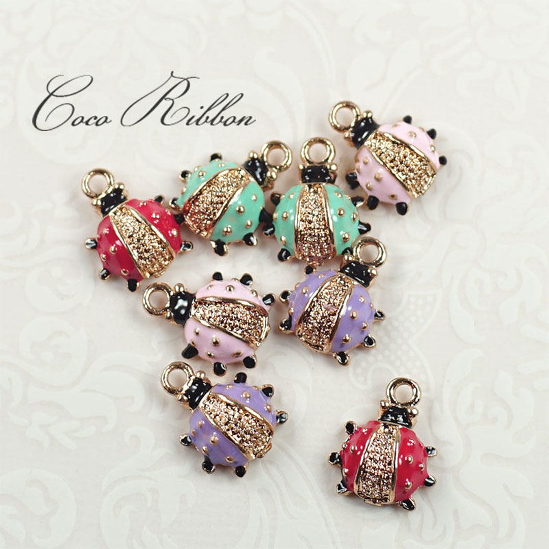 8 Pieces Mixed Miniature Enamel Ladybug Charms Pendant 15mm K07 - Etsy