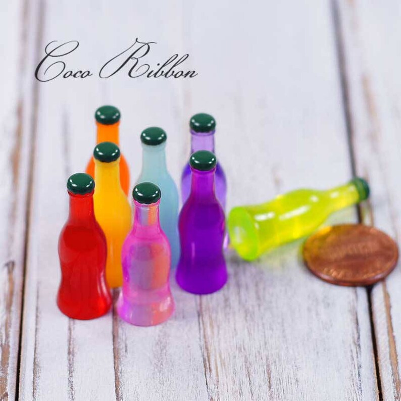 30mm 8pc 3D Fake Miniature Soft Drink Pop Bottle Doll House - Etsy