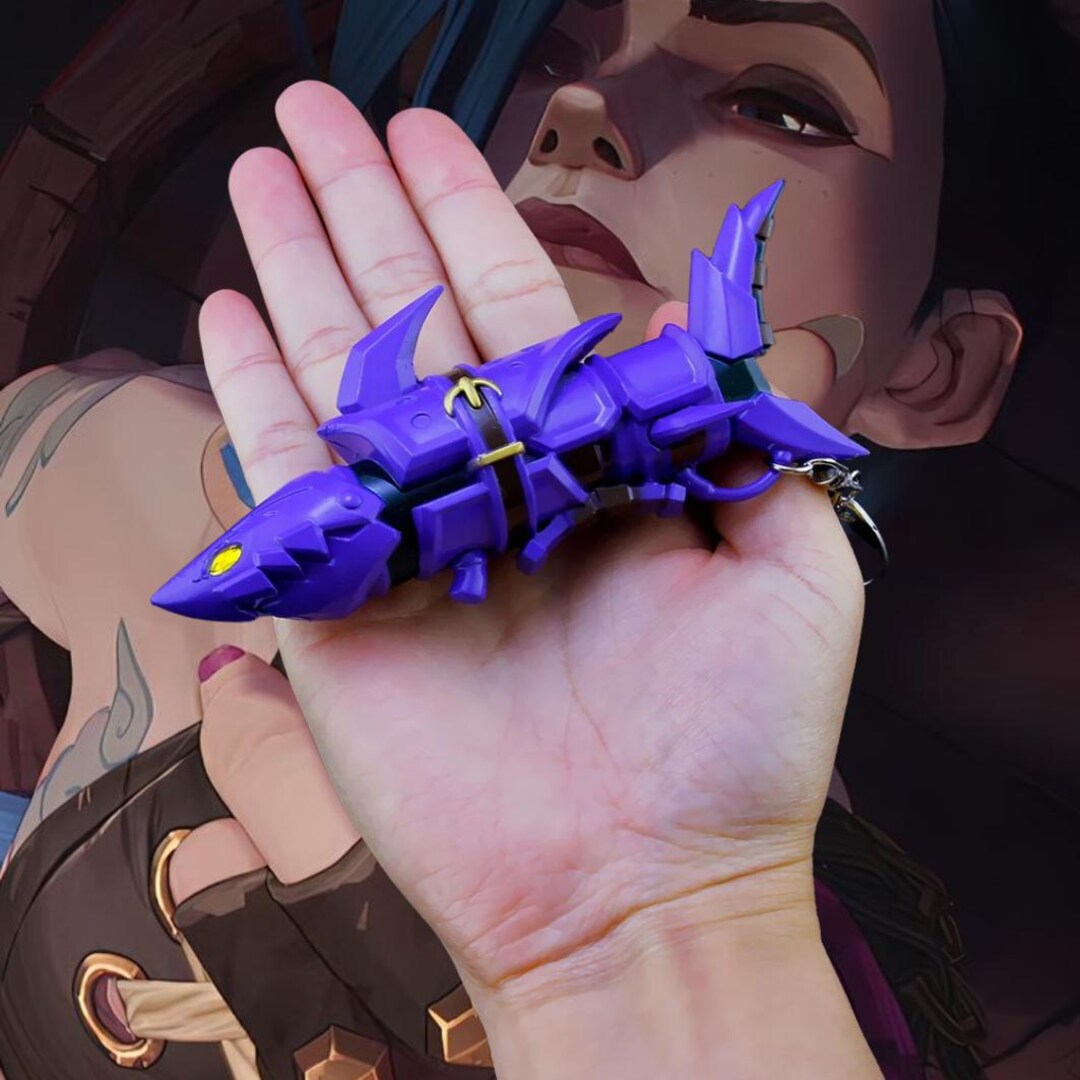 Game Jinx Shark Gun Cosplay Hero Revolver Rose Necklace, Shark Arcane ...