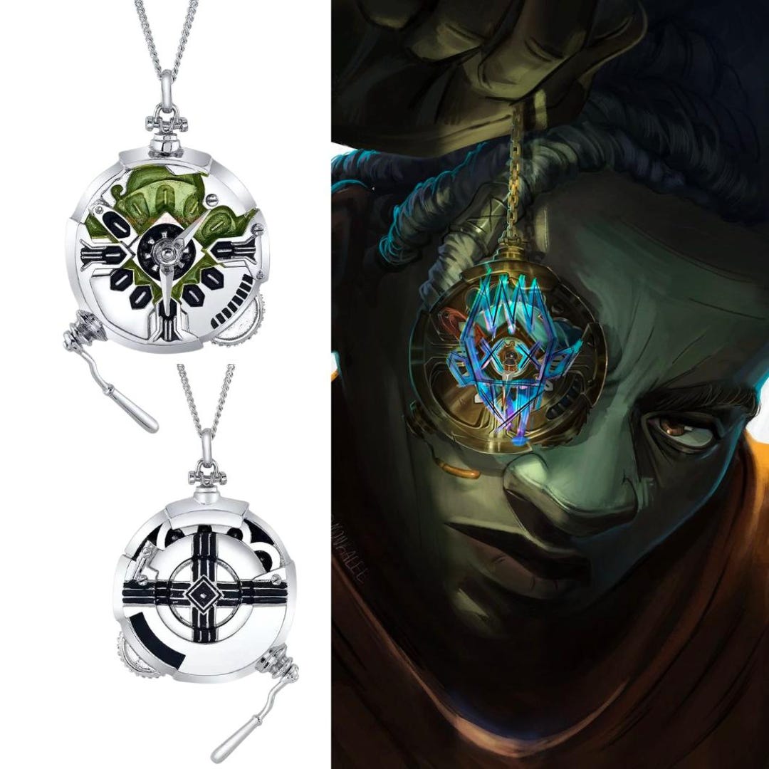 Arcane Timewinder Pendant Necklace, Ekko's Necklace, Arcane Watch Necklace, Arcane Necklace ...