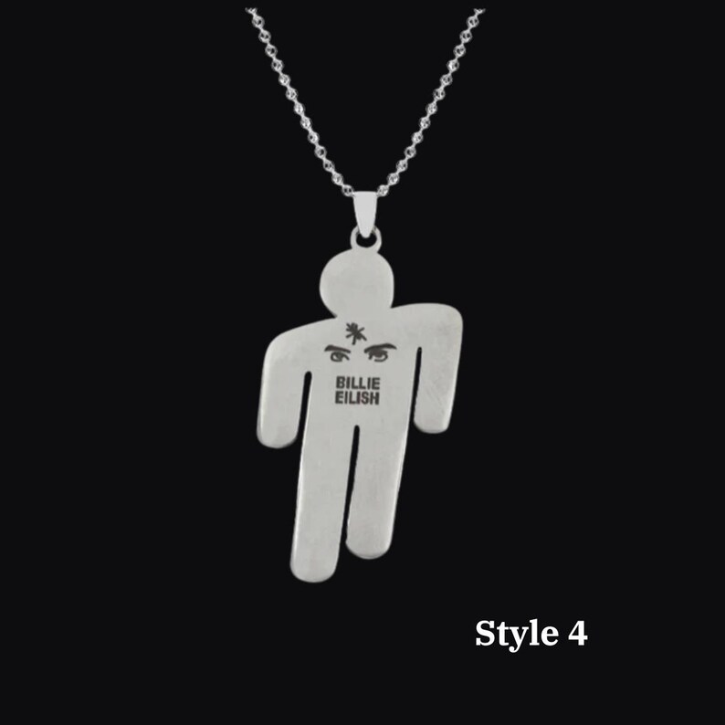 BILLIE EILISH BLOHSH Keychain Necklace Silver, Jewelry Trending Music ...