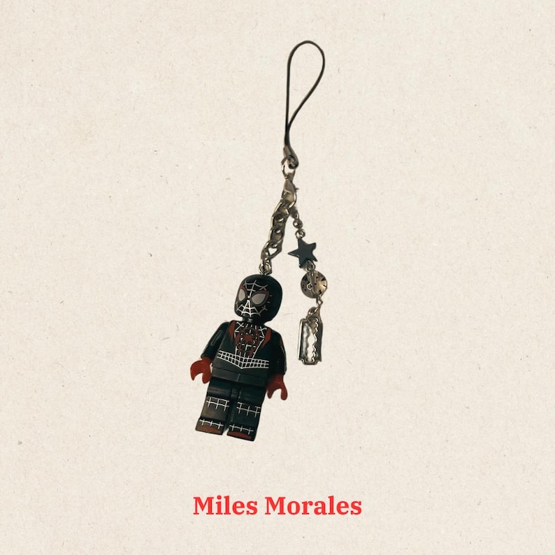 Miles Morales and Gwen Stacy Matching Keychain Lego Minifigure Keychain ...