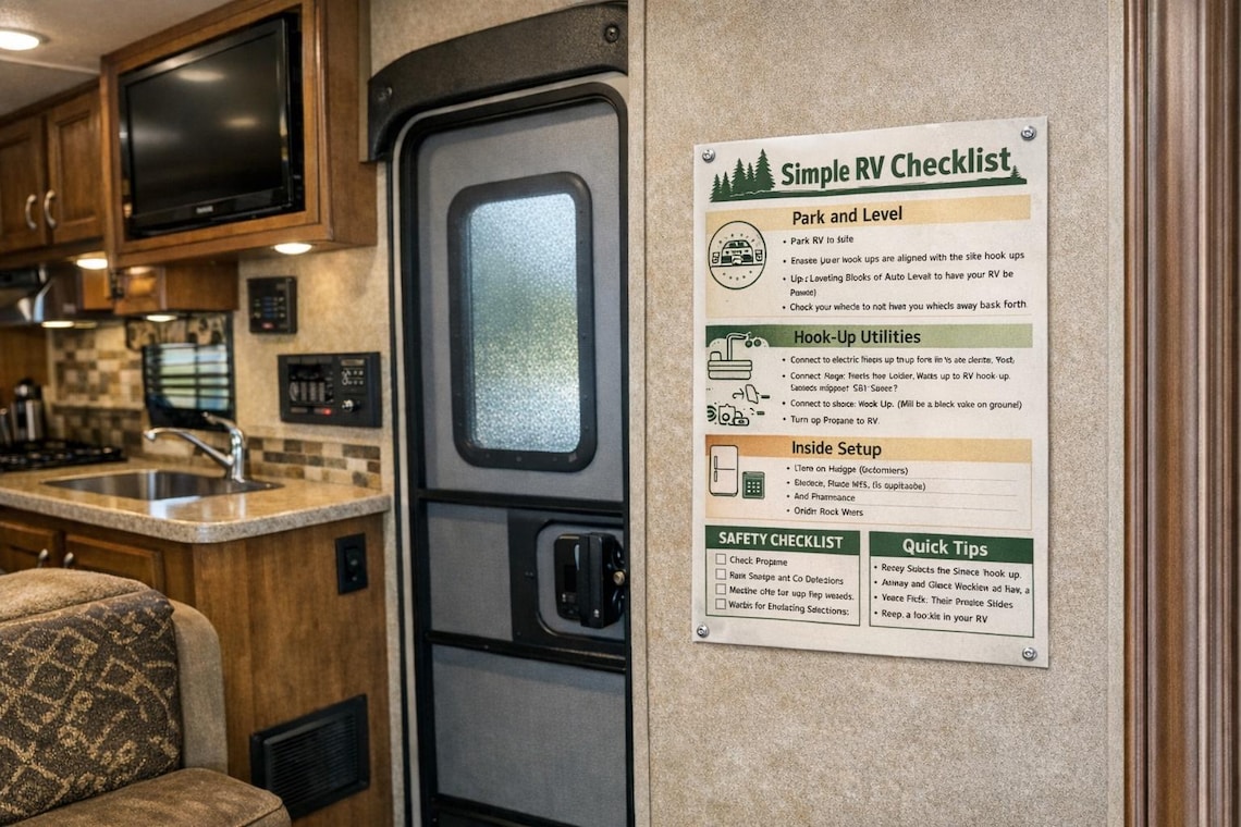RV Setup Checklist: Simple 1-page Camper Guide EASY Guide (PDF ...