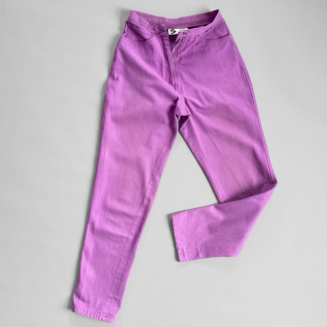 80s Stephen Sprouse Vintage S Label Tapered High Waist Jeans Lavender ...