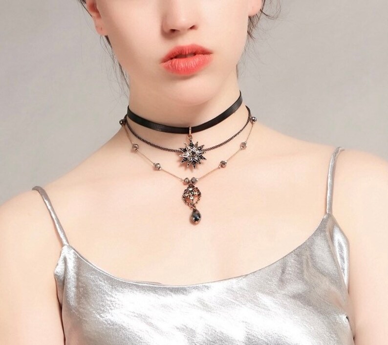 Party Necklace Chokers Statement Necklace Gemstone - Etsy