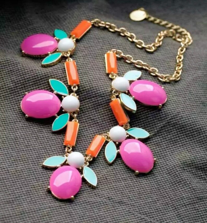 Holiday Necklace Floral Necklace Statement Necklace | Etsy