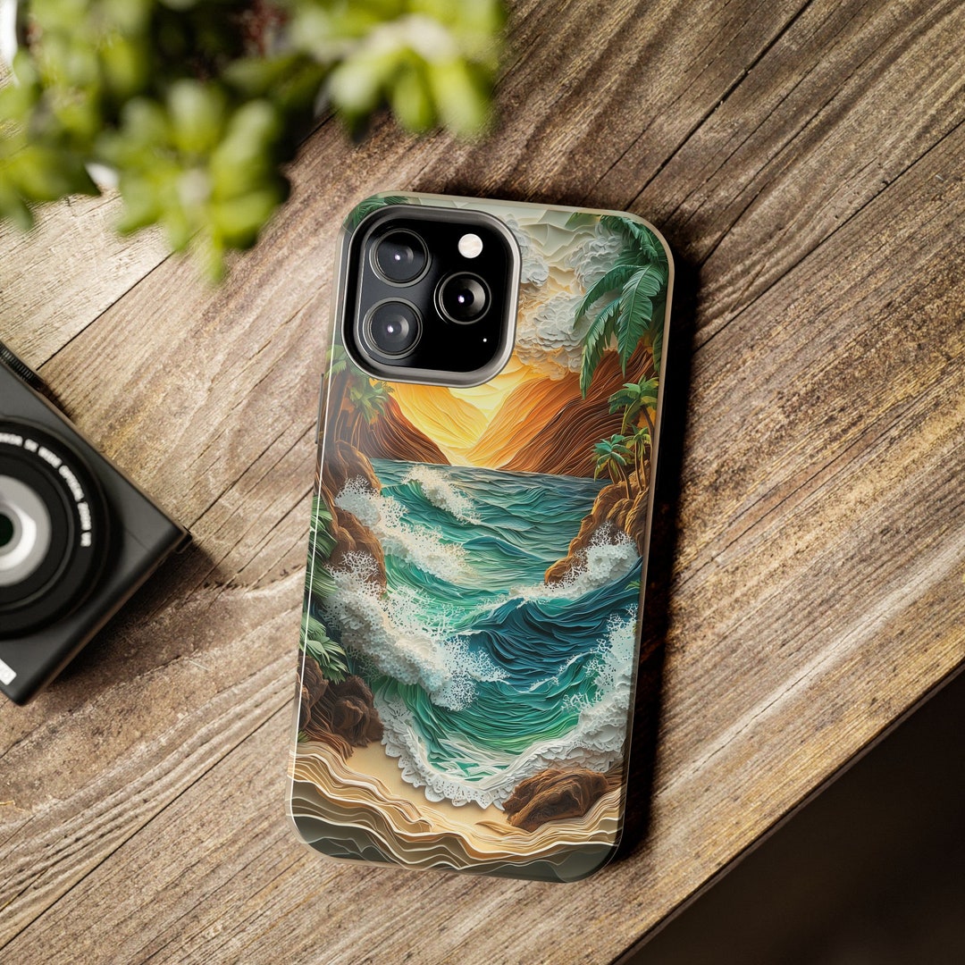 Hawaiian Phone Case 3d Layered Paper Tropical Hawaiian Beach Vibes ...