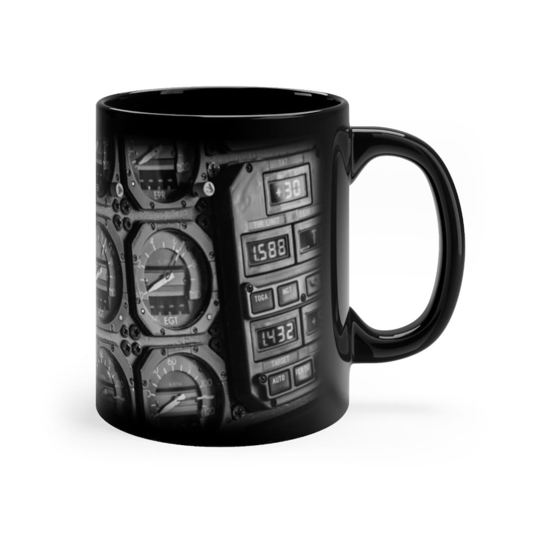 Flight Instruments Mug - Airplane Indicators - Cockpit Clocks - Pilot ...