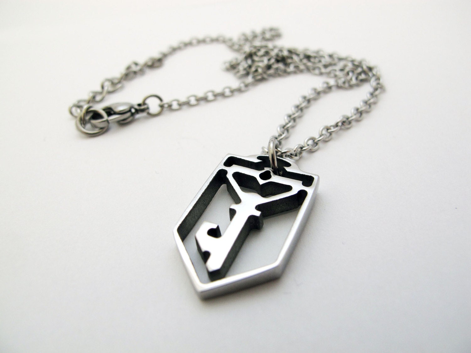 Ingress Resistance Key Symbol Necklace - Stainless Steel - Etsy