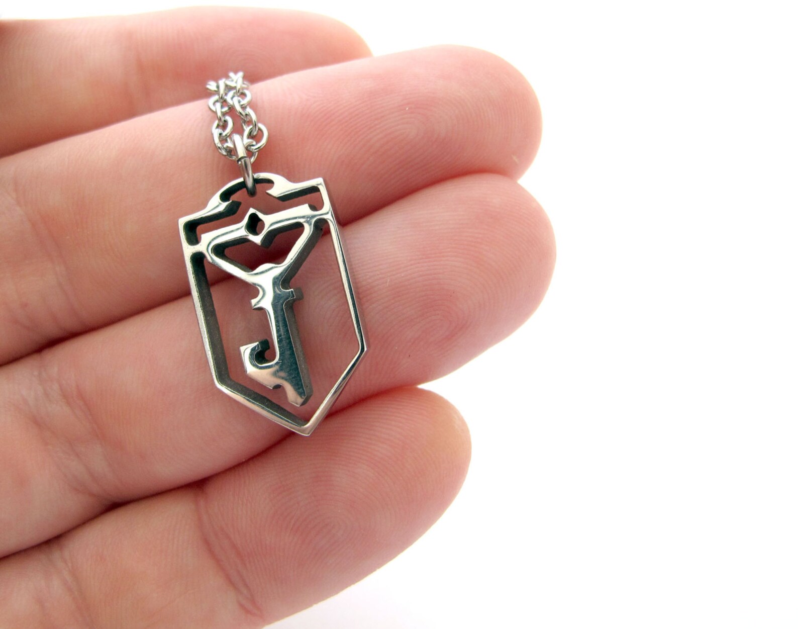 Ingress Resistance Key Symbol Necklace Stainless Steel - Etsy