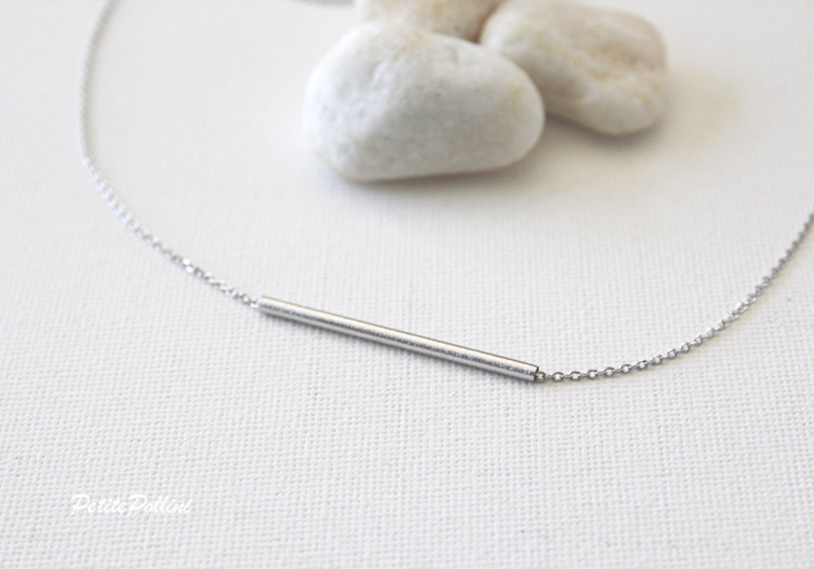 Tube Necklace in Matte Gold/silver. Minimalist. Simple and Chic ...