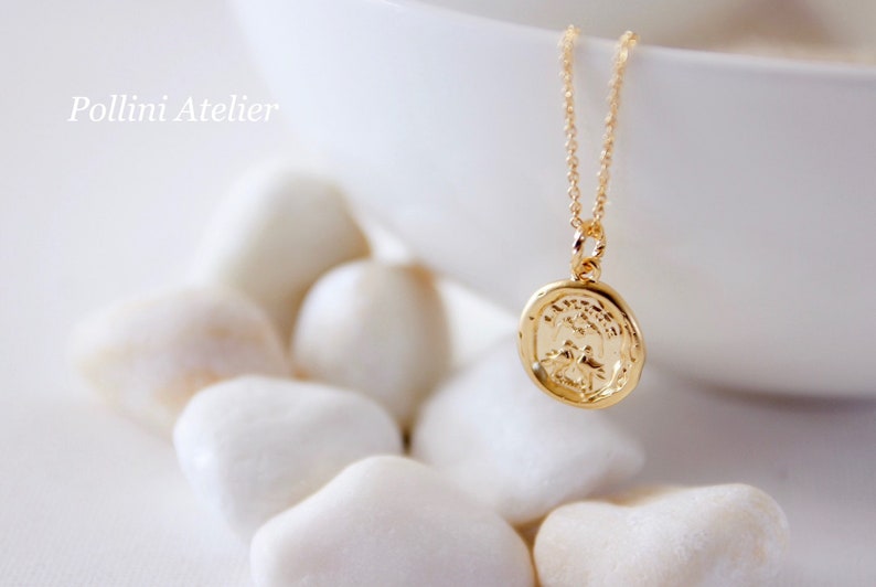 Bird Coin Necklace in Gold. Simple Necklace. Collarbone - Etsy Australia