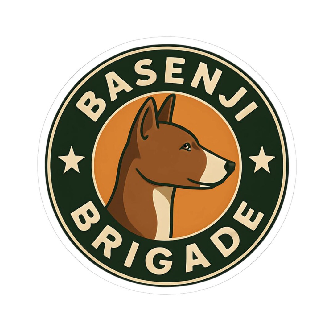 Basenji Brigade Sticker | Cute Basenji Dog Vinyl Decal, Kiss-cut Breed ...