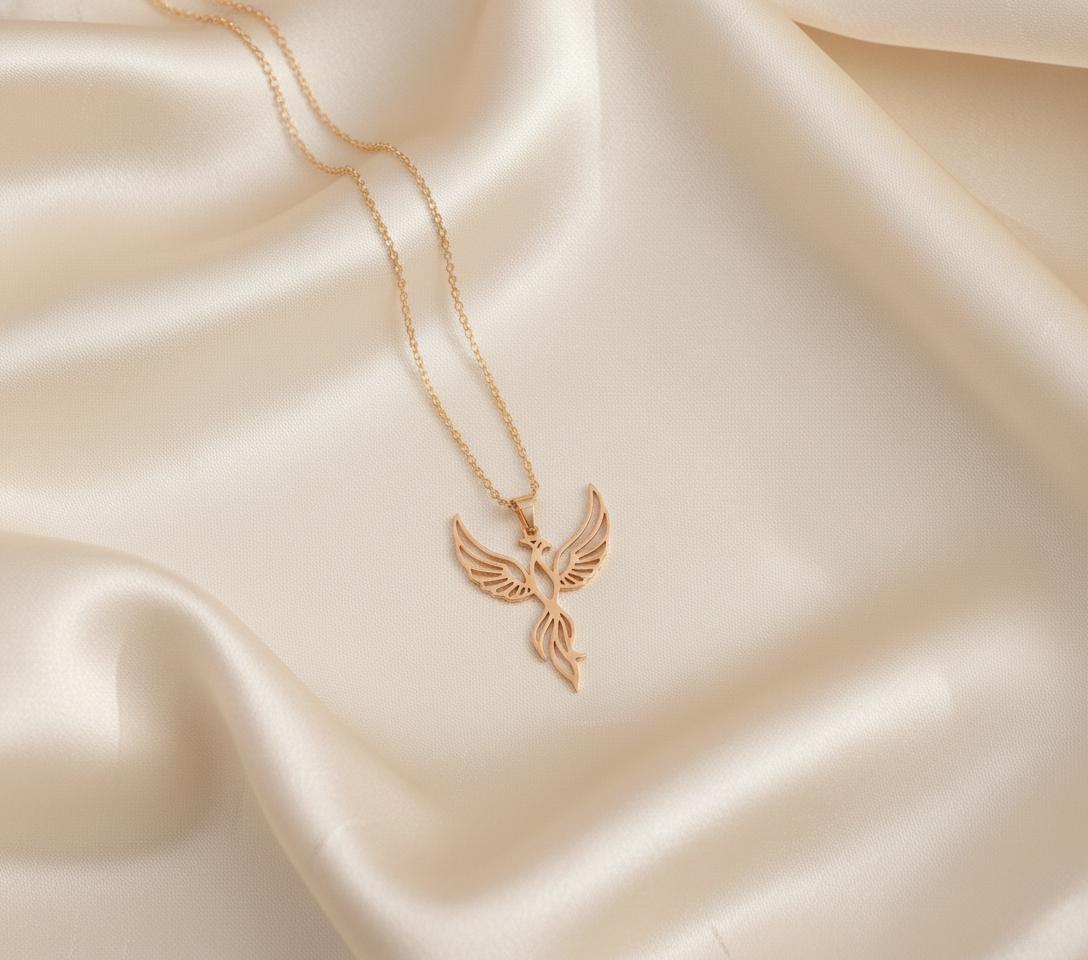 Phoenix Necklace • Minimalist Anka Bird Pendant • 925 Sterling Silver ...