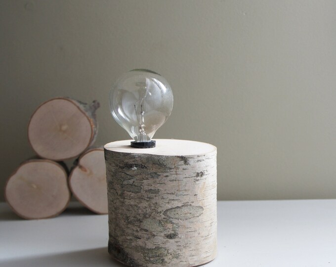 White Birch Forest Lamp Natural White Birch Wood - Etsy
