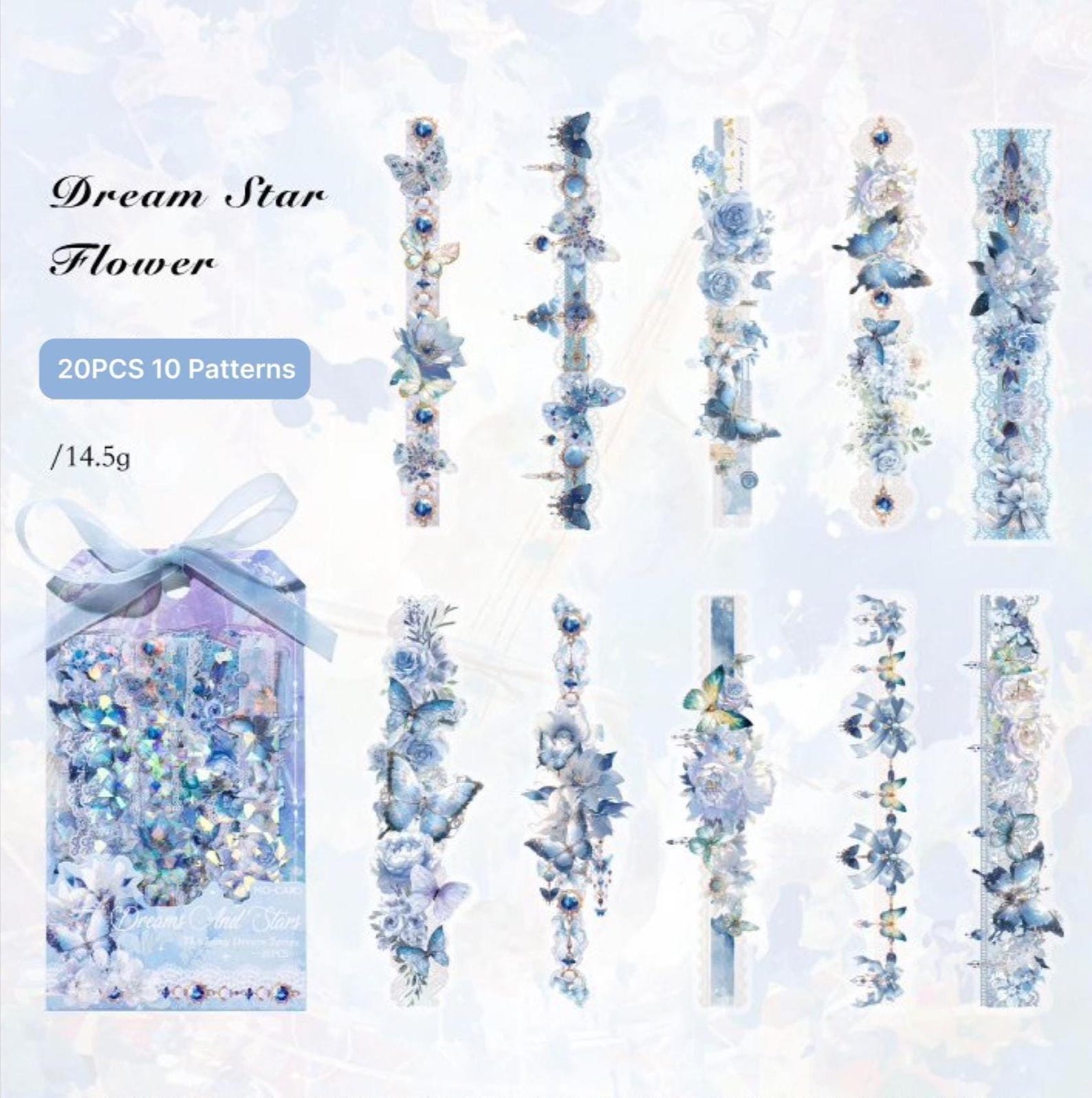 Holographic Shining Clear Floral Lace Deco Stickers Tape Frame Border ...