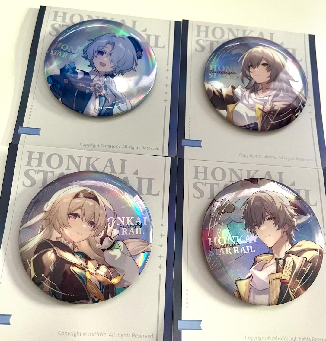 HSR Holographic Shining Buttons Pins 5.8cm 2.3in Honkai Star Rail Merch ...