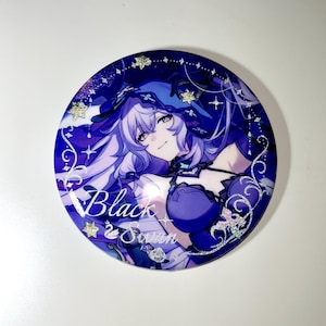 HSR Glitter Shining Large Pins Buttons 7.5cm Sunday Robin Sparkle Black ...