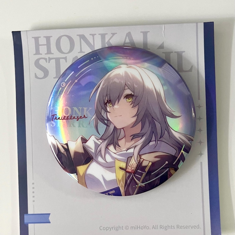HSR Holographic Shining Buttons Pins 5.8cm 2.3in Honkai Star Rail Merch ...