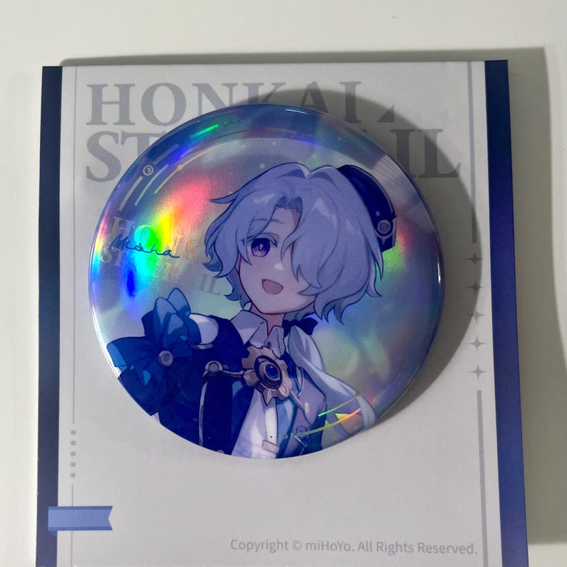 HSR Holographic Shining Buttons Pins 5.8cm 2.3in Honkai Star Rail Merch ...