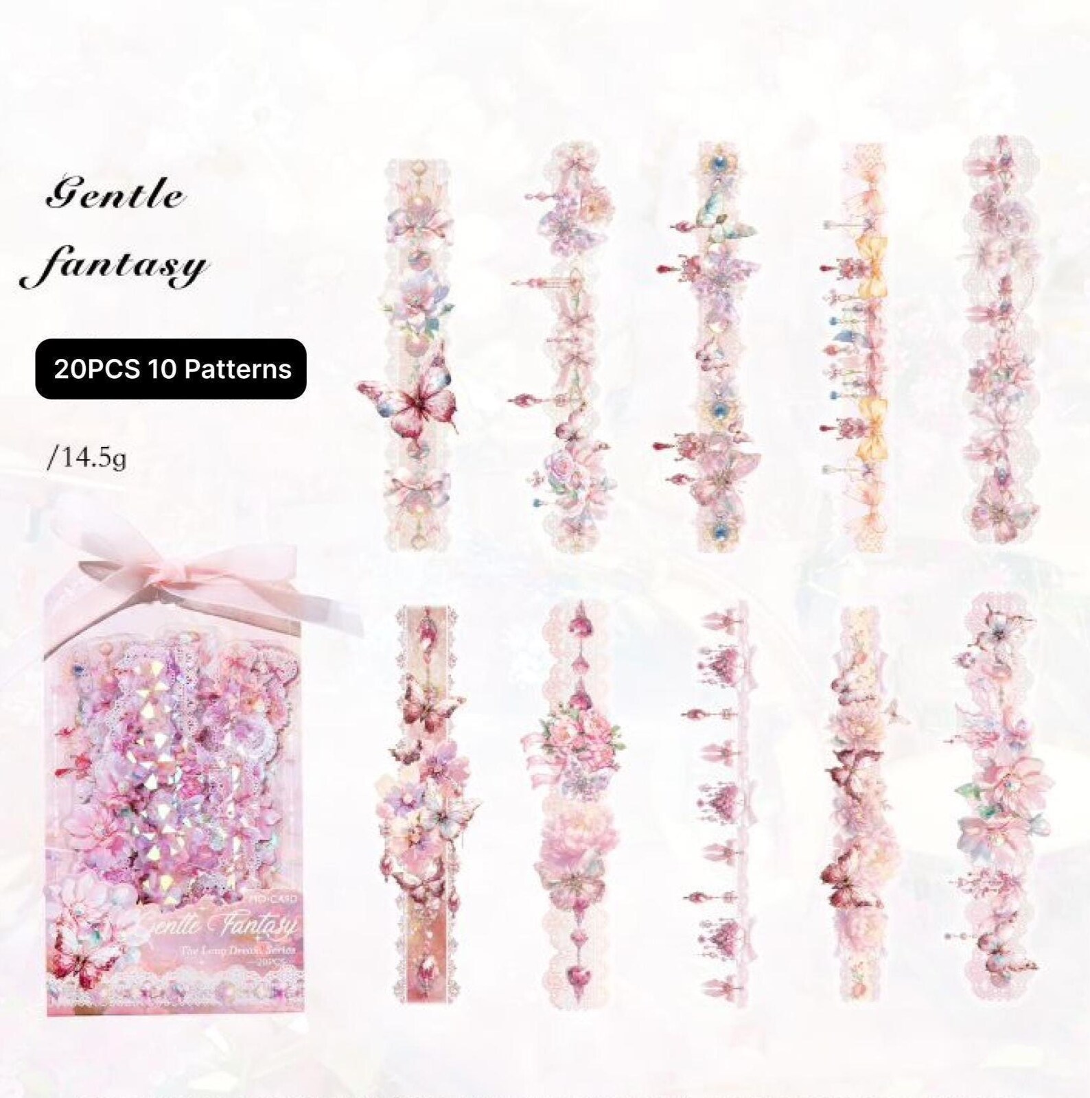Holographic Shining Clear Floral Lace Deco Stickers Tape Frame Border ...