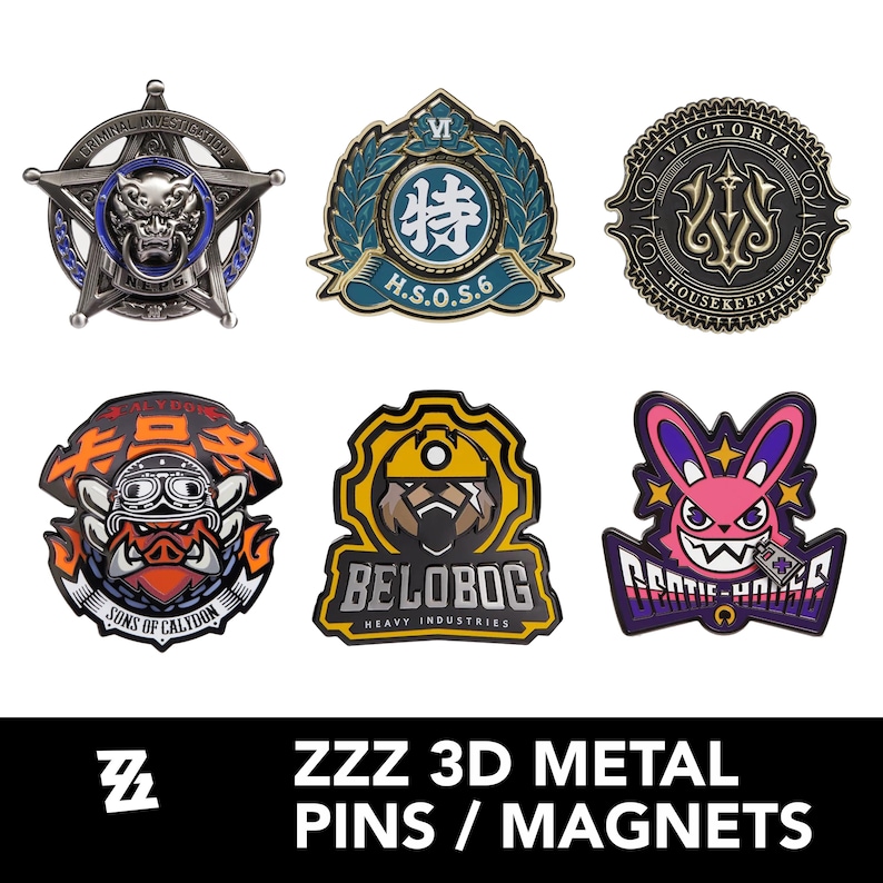 ZZZ Faction 3D Metal Badges / Pins / Magnets NEPS HSOS6 CALYDON Cunning ...