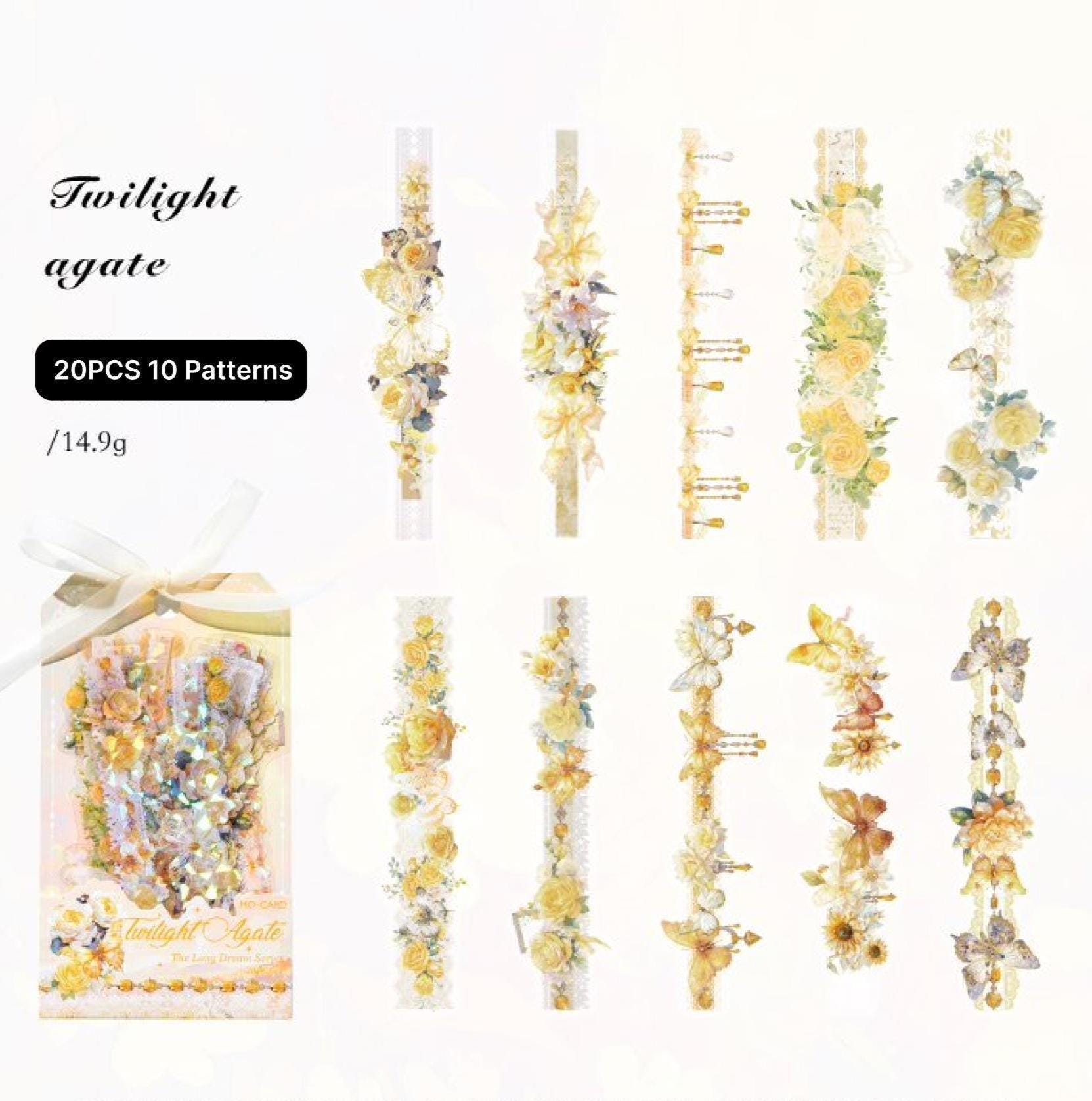 Holographic Shining Clear Floral Lace Deco Stickers Tape Frame Border ...