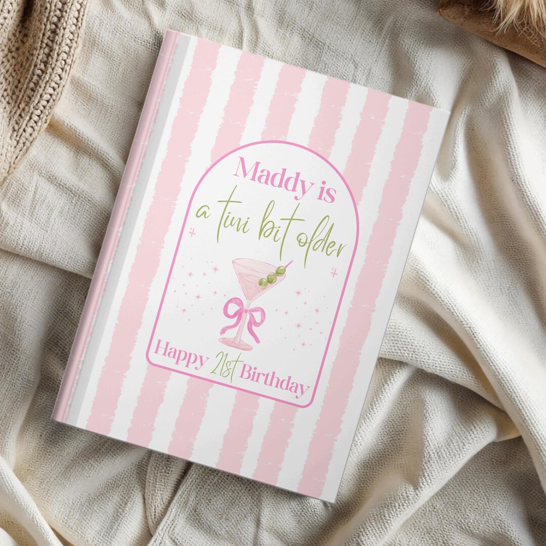 Tini Bit Older Birthday Guestbook Dirty Thirty Martini Girly Birthday ...
