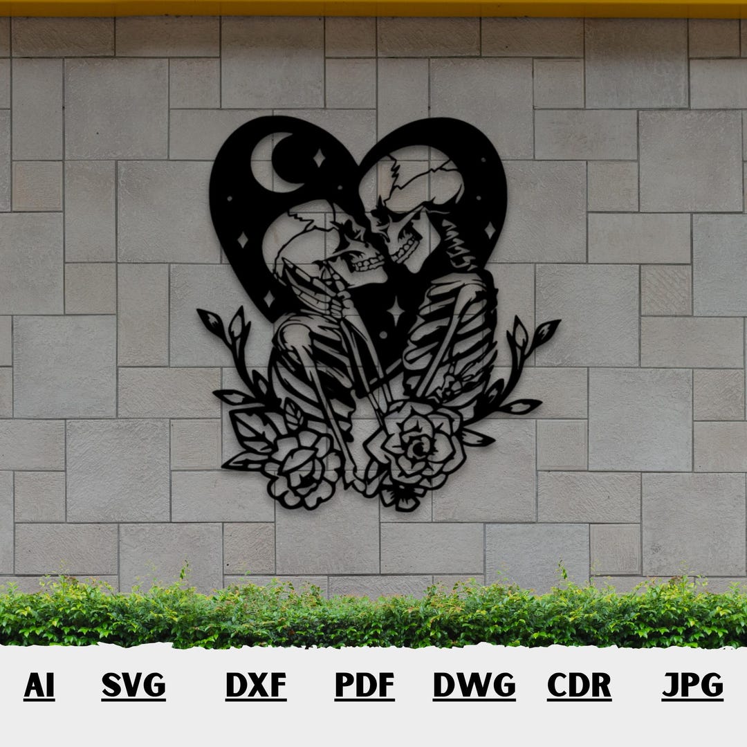 Skeleton Lovers Couple Dxf Svg Ai Laser Cut Files | Glowforge | Cutting ...
