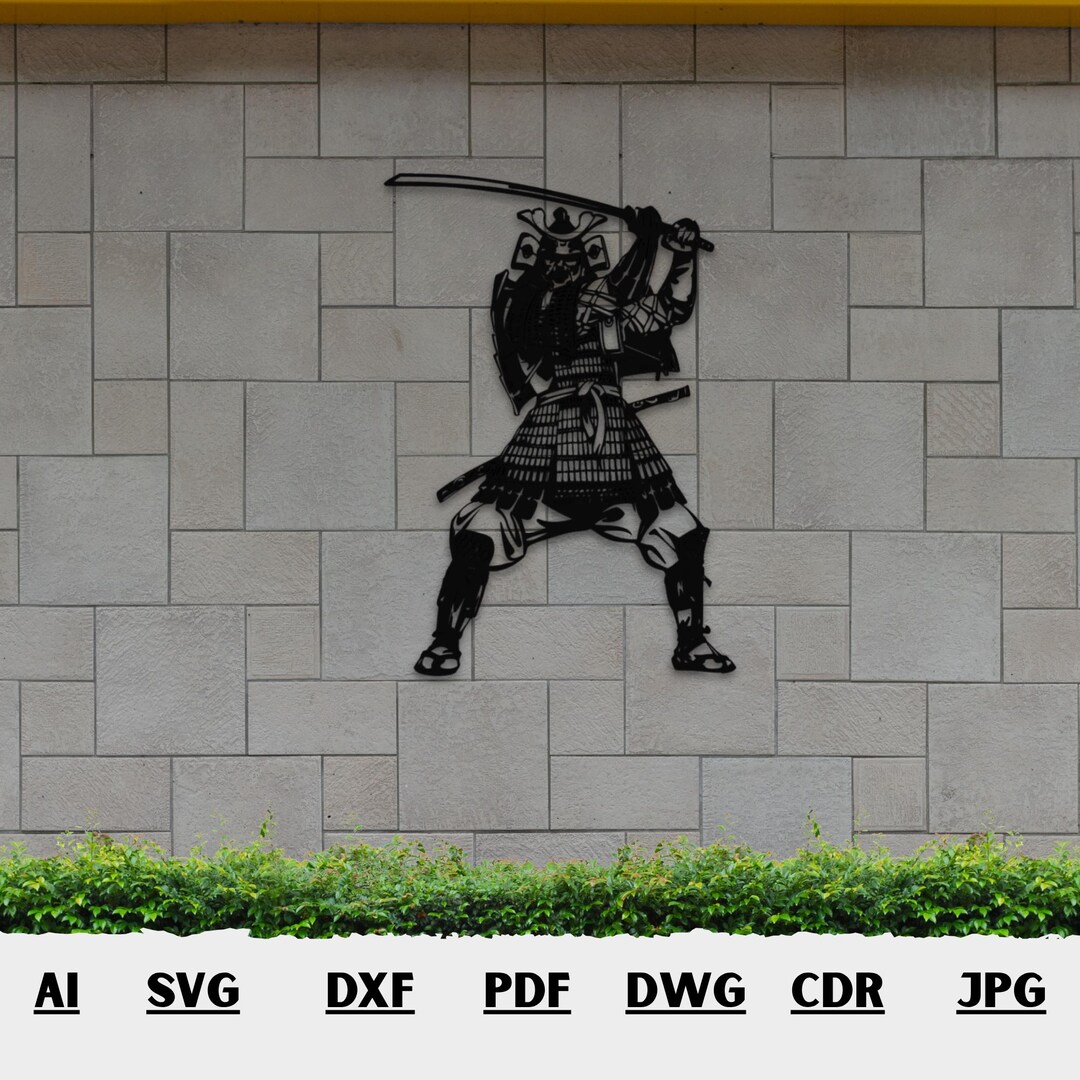 Japon Samurai Warrior Dxf Svg Pdf Laser Cut Files | Engraving Decal ...