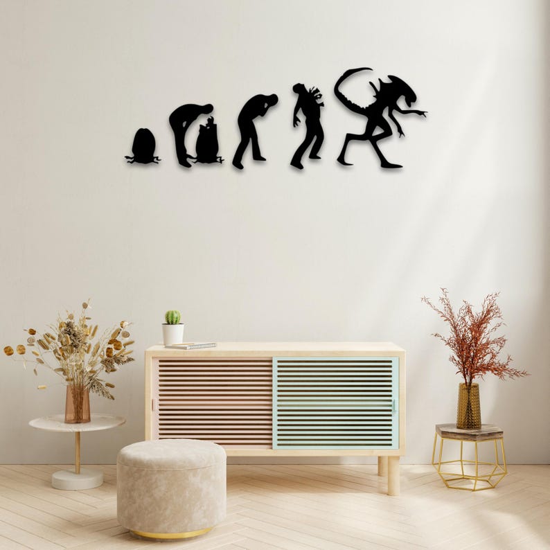 Alien Evolution Laser Cut Files | Wall Art, Engraving Decal (digital ...