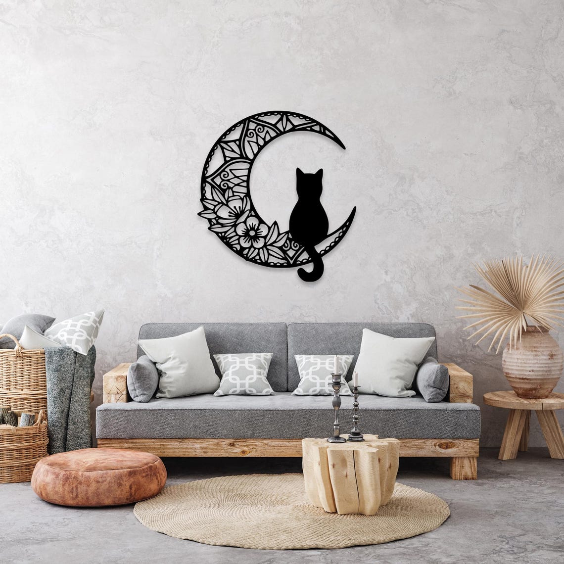 Cat and Moon Laser Cut File | CNC Router Design (digital Download) - Etsy
