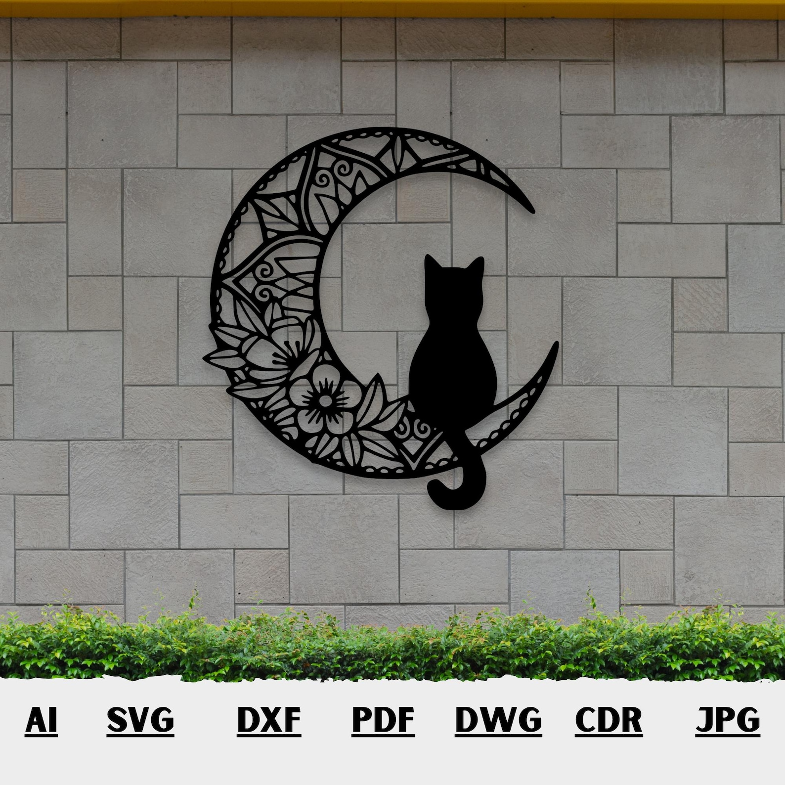 Cat and Moon Laser Cut File | CNC Router Design (digital Download) - Etsy