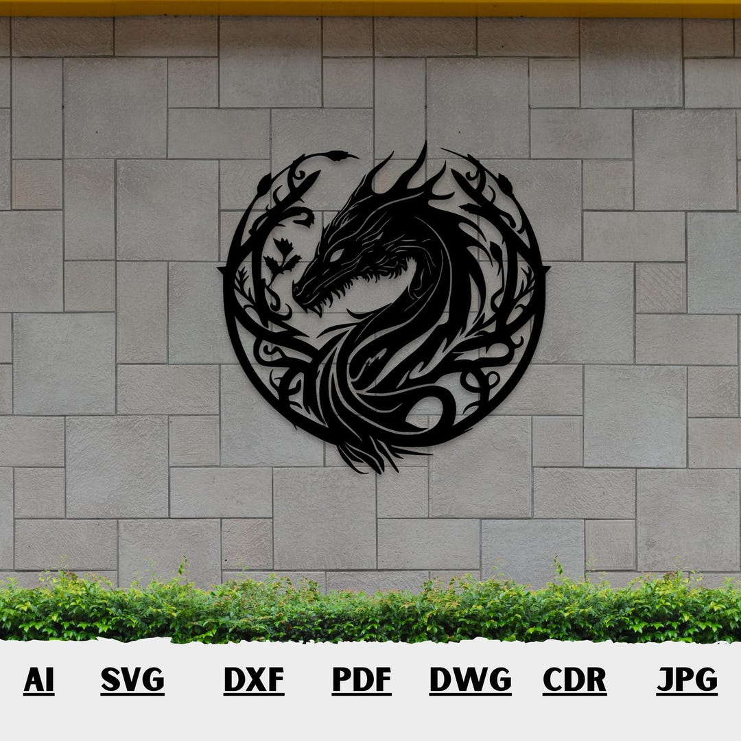 Dragon Laser Cut Svg Dxf Pdf Files | Bearded Dragon Vector File for ...