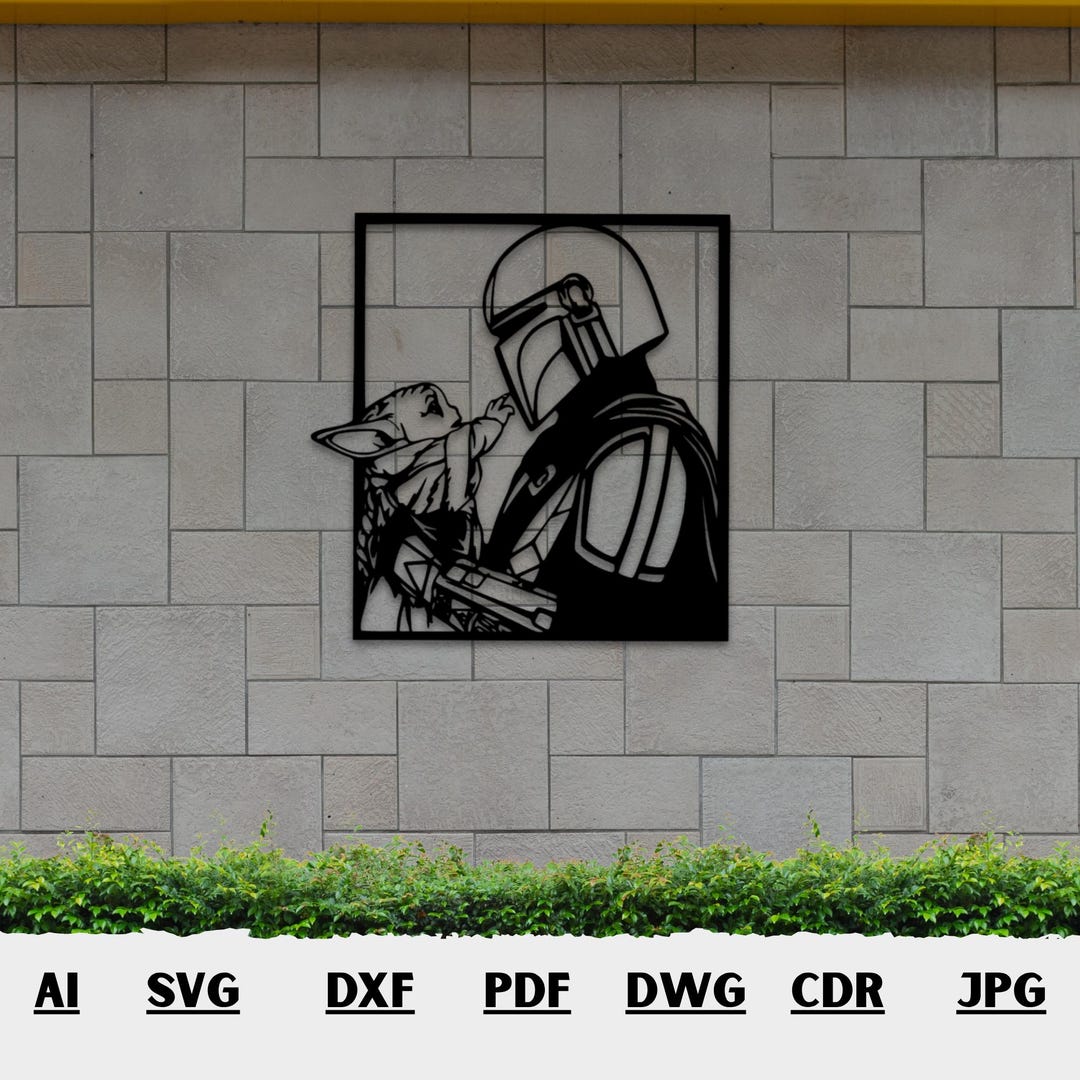 Mandolarian Grogu Svg Dxf Pdf Ai Files | Star Wars Laser Cut Files ...