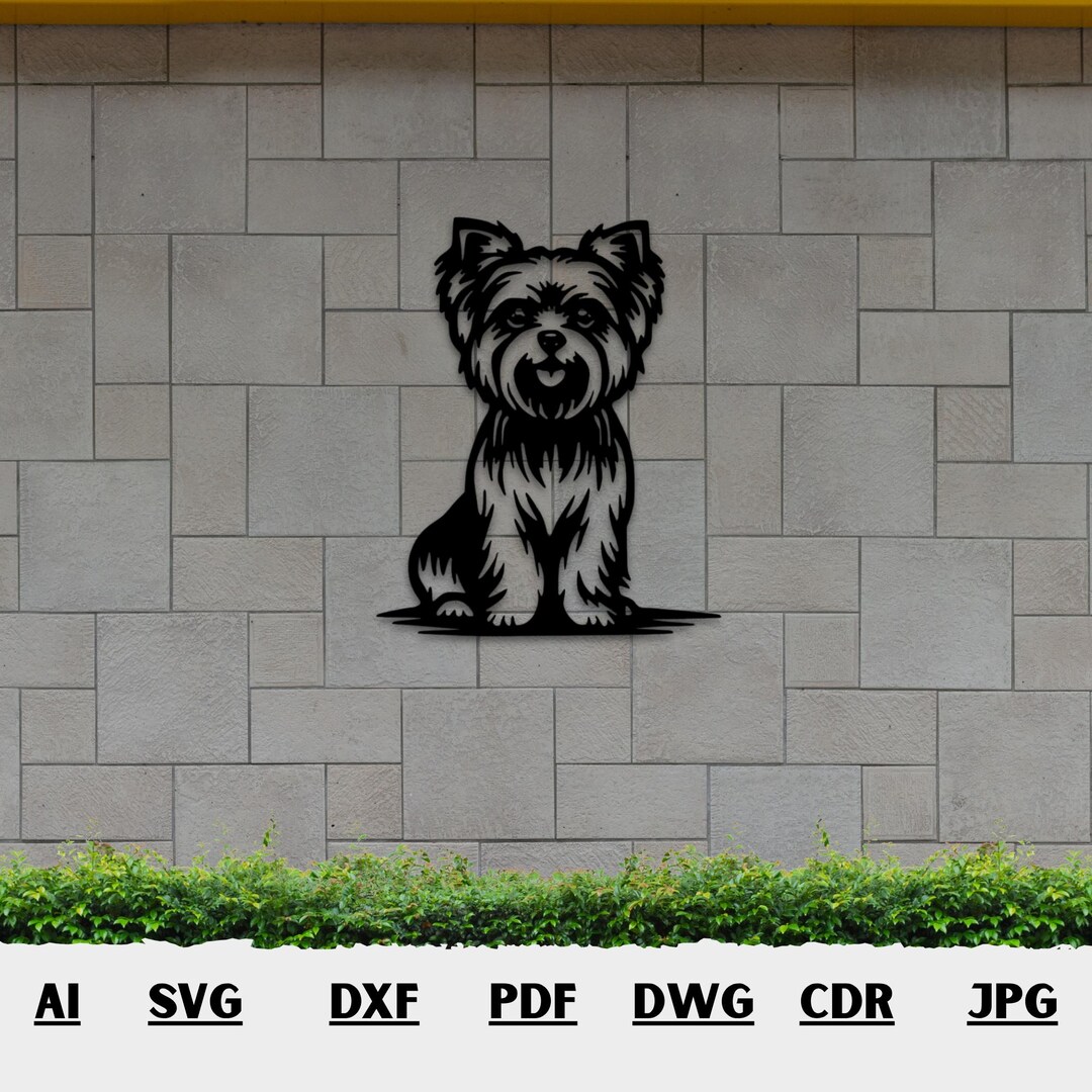 Yorkshire Terrier Dog Dxf Svg Files | Yorkie Laser Cut Files ...