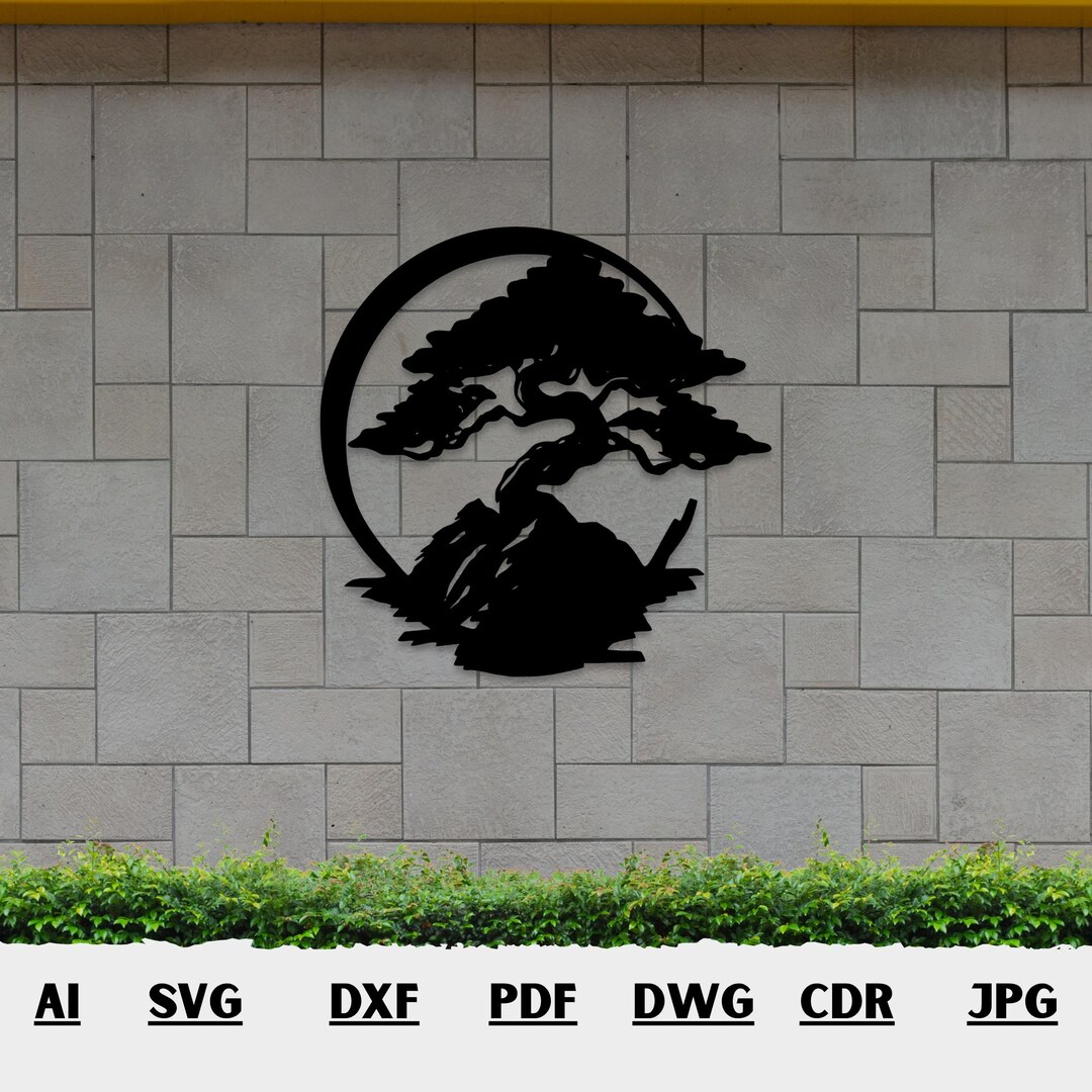 Bonsai Tree Laser Cut Svg Dxf Pdf Files | Bonsai Vector File for Laser ...