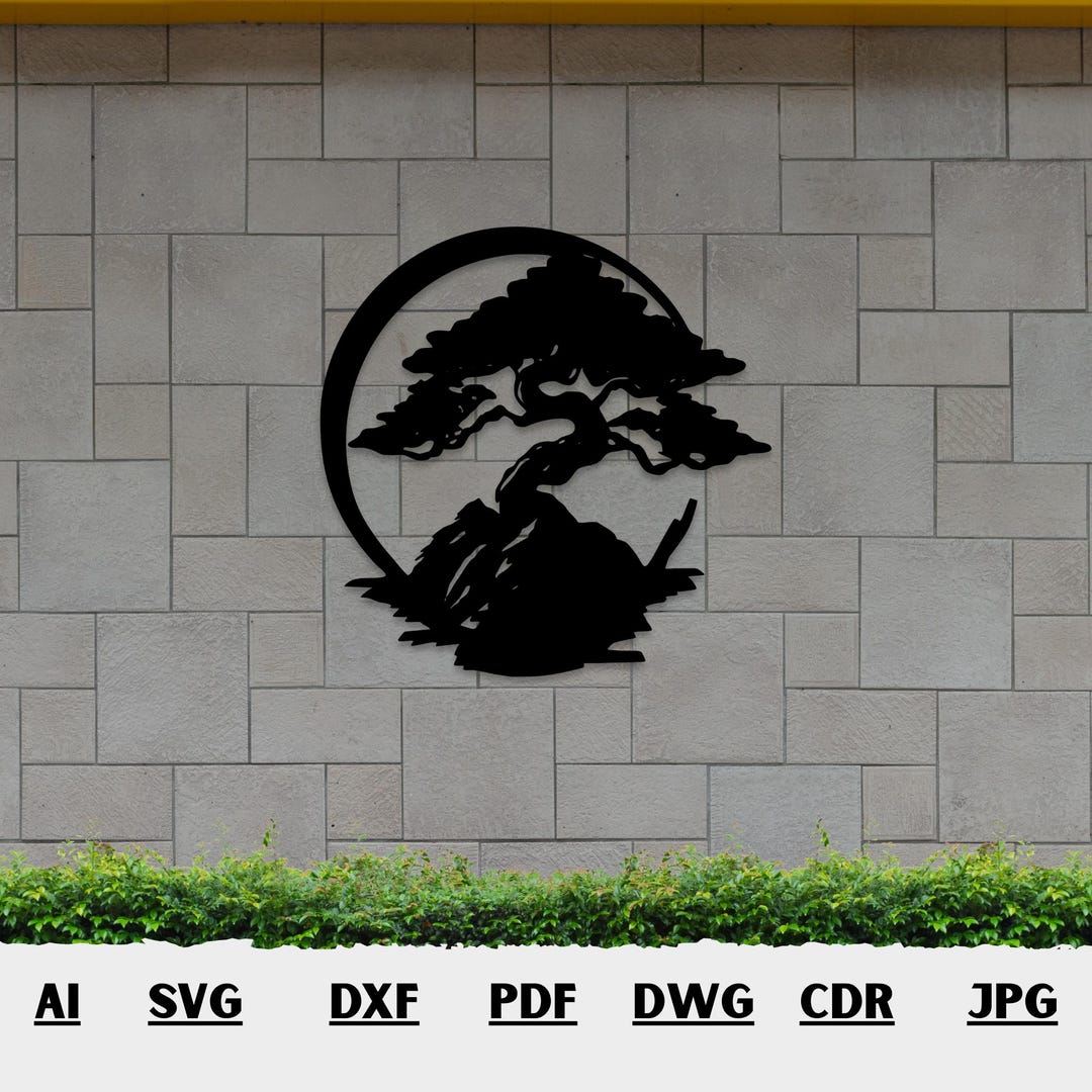 Bonsai Tree Laser Cut Svg Dxf Pdf Files | Bonsai Vector File for Laser ...