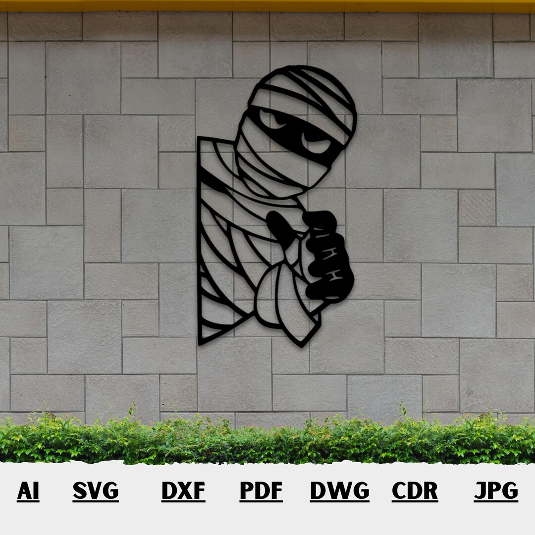 Cartoon Mummy Svg Dxf Files for Laser Cut | Halloween Mummy Cut Files ...
