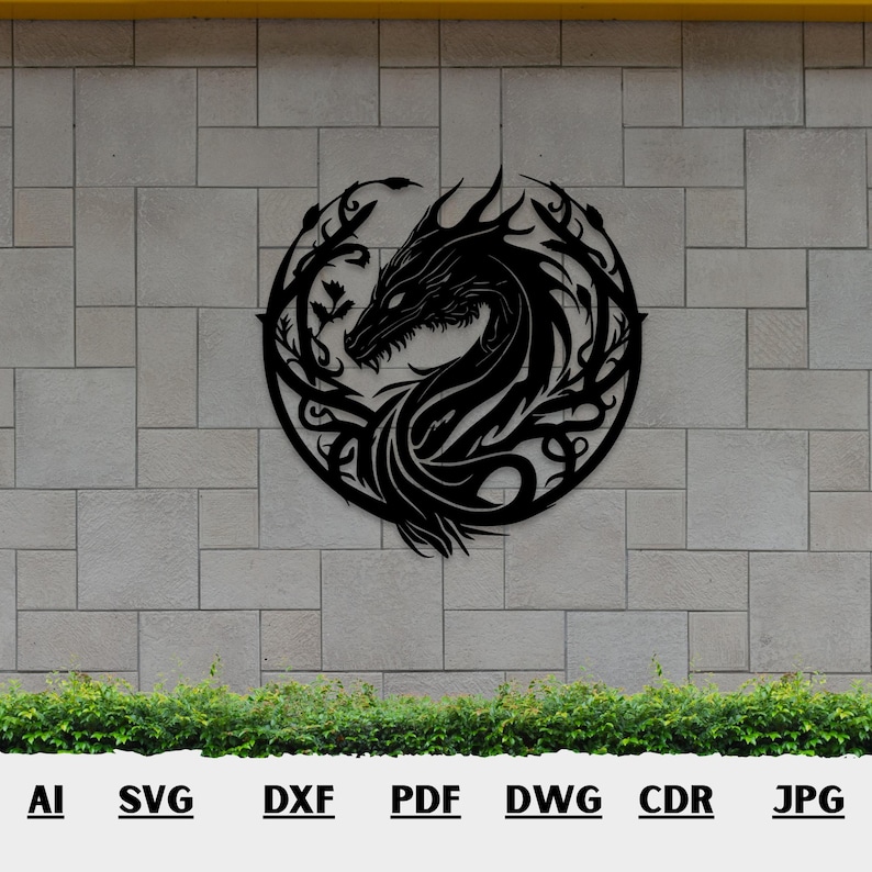 Dragon Laser Cut Svg Dxf Pdf Files | Bearded Dragon Vector File for ...