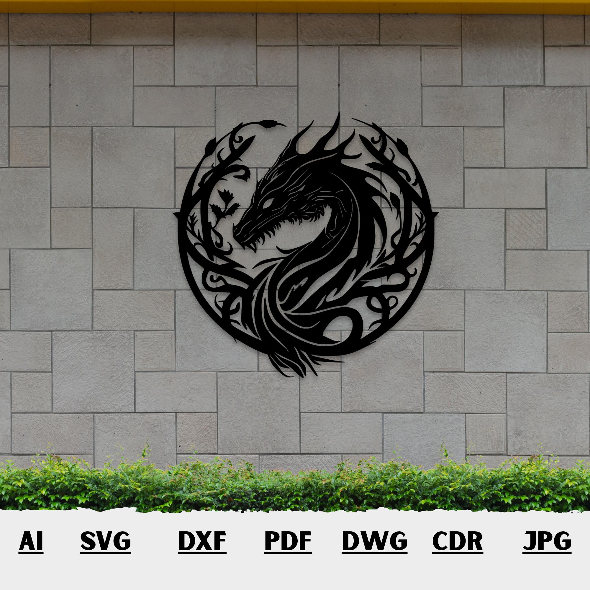 Dragon Laser Cut Svg Dxf Pdf Files | Bearded Dragon Vector File for ...