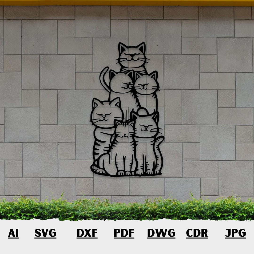 Cats Laser Cut File | Black Cat Wall Decor (digital Files) - Etsy