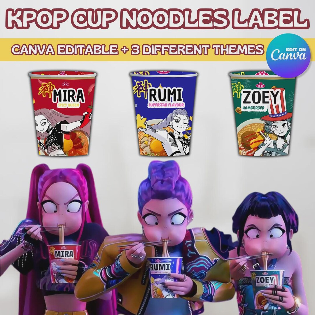 Cosplay Prop Printable – Cup Noodle Label for Kpop Demon Hunters Rumi ...