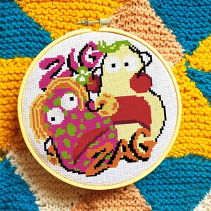 Zig and Zag Inspired Irish Alien Adult Cross Stitch Instant PDF Digital ...