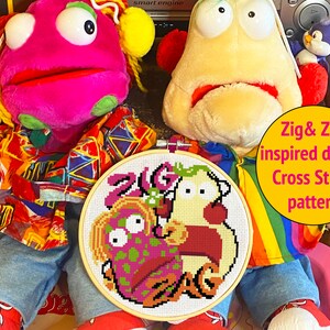 Zig and Zag Inspired Irish Alien Adult Cross Stitch Instant PDF Digital ...