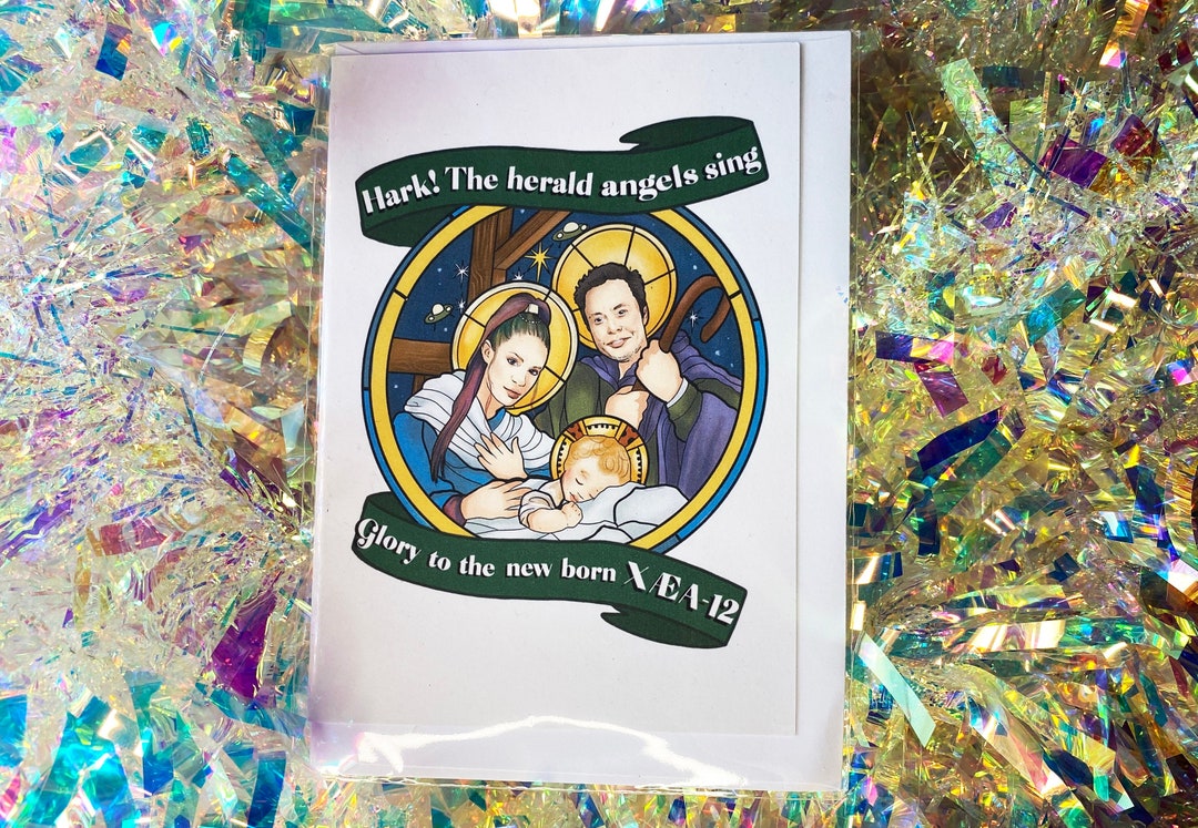 Grimes & Elon Musk Inspired Christmas Card TV, Humour, XMAS, Blank - Etsy