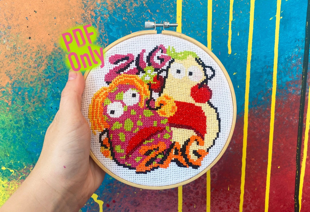 Zig and Zag Inspired Irish Alien Adult Cross Stitch Instant PDF Digital ...